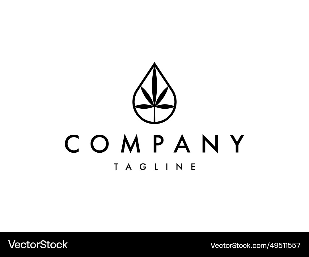 Cannabis cbd oil drop logo design Royalty Free Vector Image