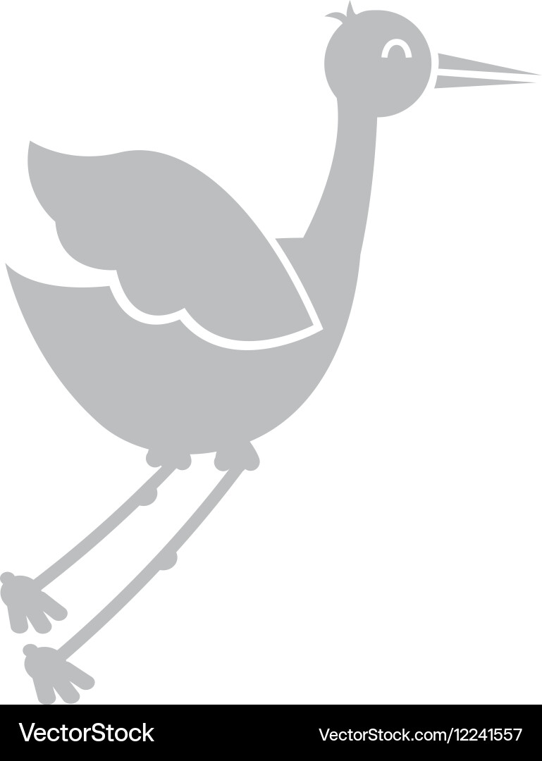 Cute stork bird isolated icon Royalty Free Vector Image