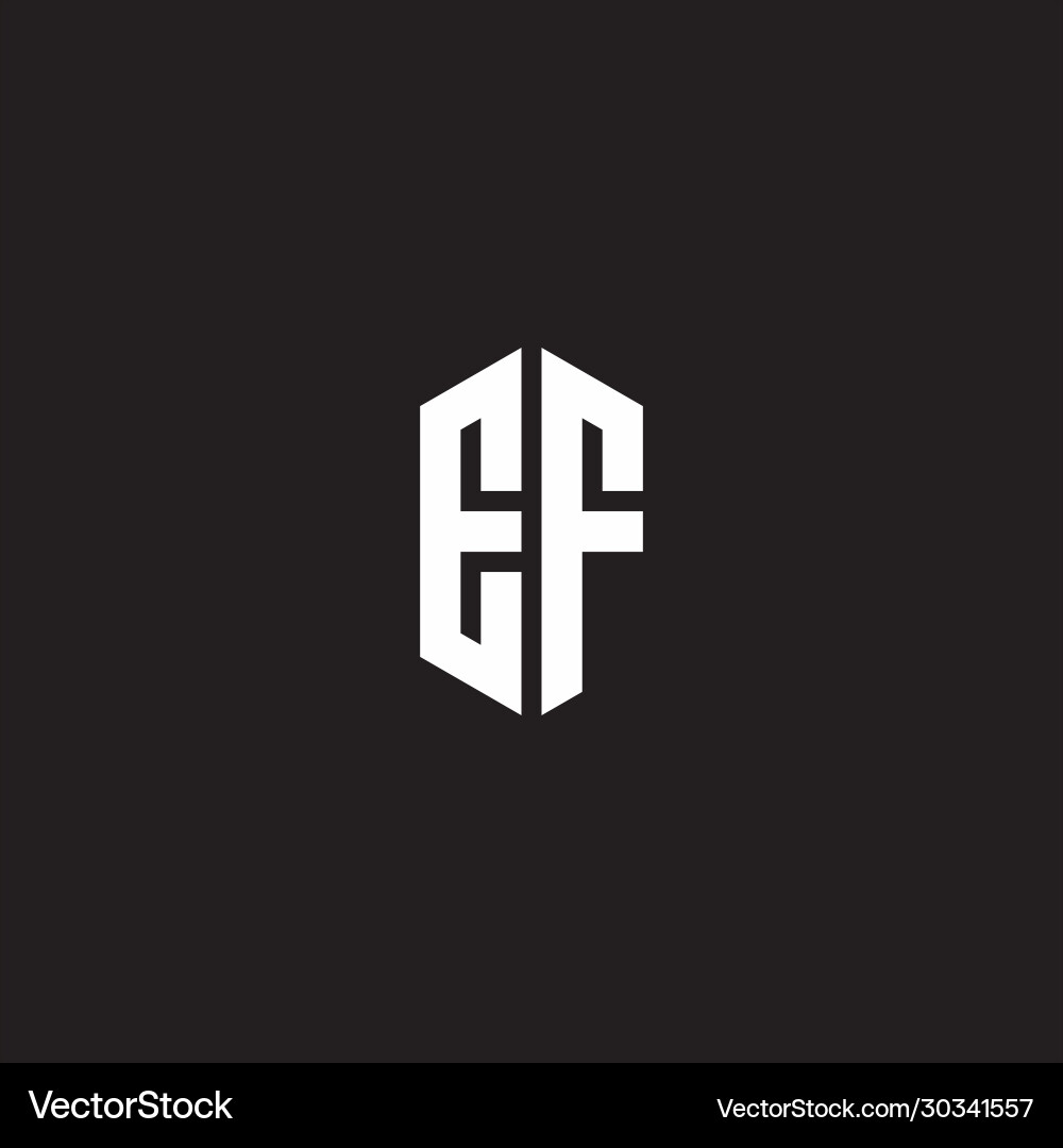 Ef logo monogram with hexagon shape style design Vector Image