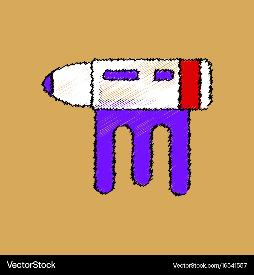 Flat shading style icon bullet with blood Vector Image