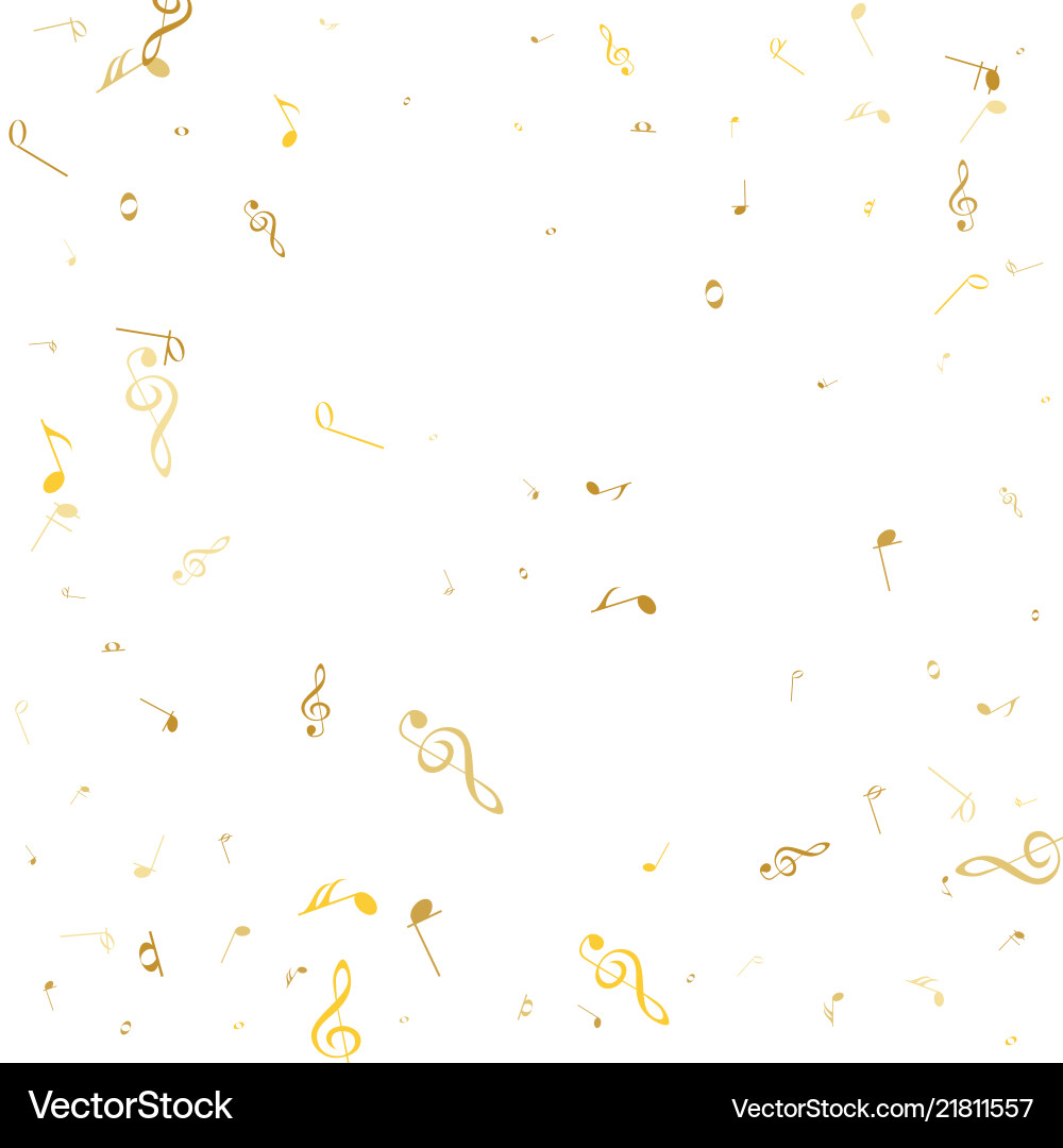 Golden music notes on a solide white background Vector Image