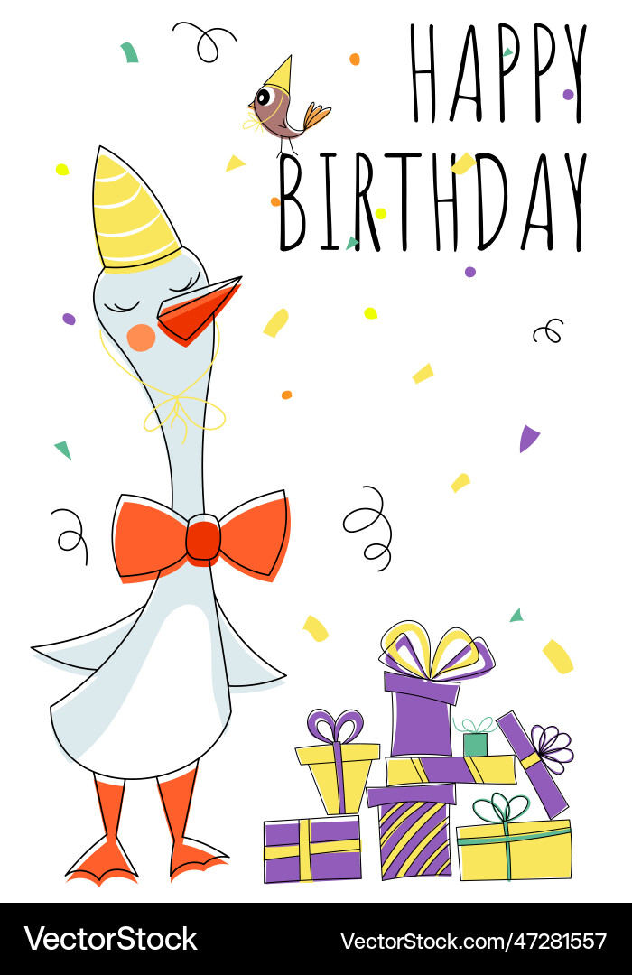 Greeting card with a goose Royalty Free Vector Image