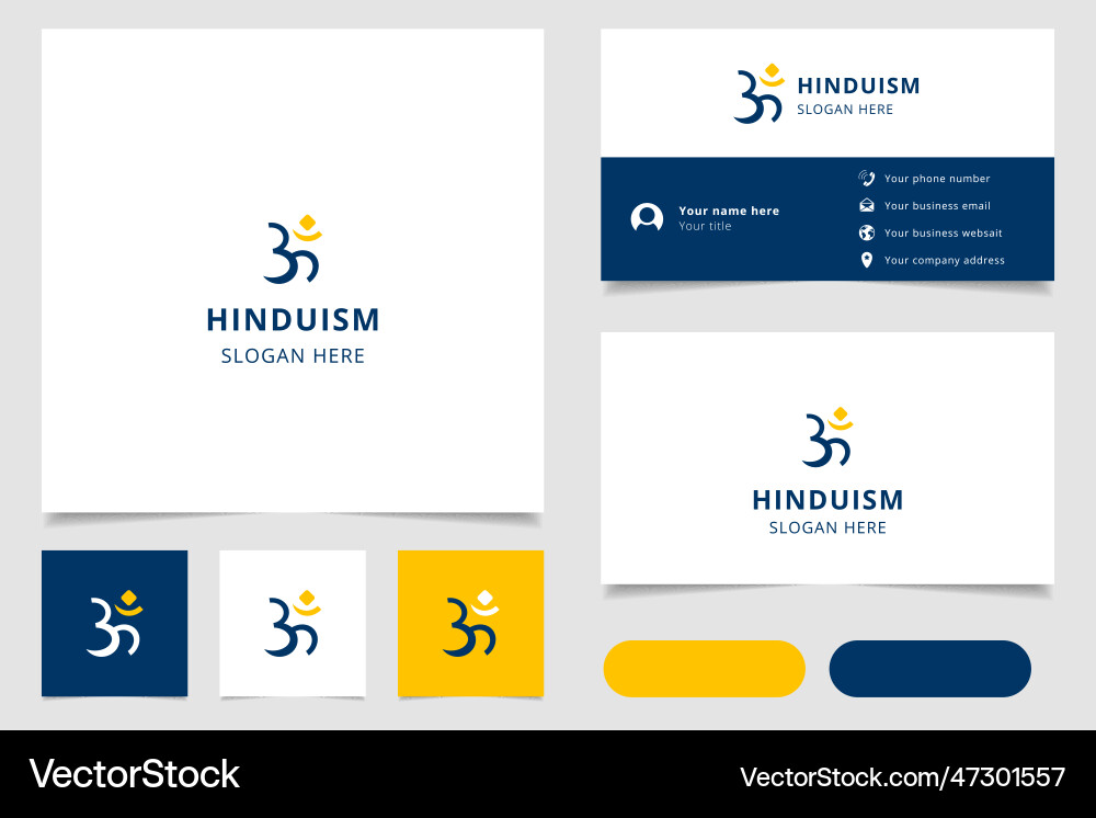 Hinduism logo design with editable slogan Vector Image