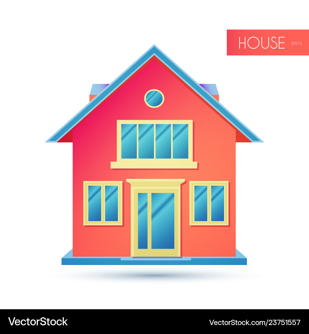 House facade building front view cottage concept Vector Image