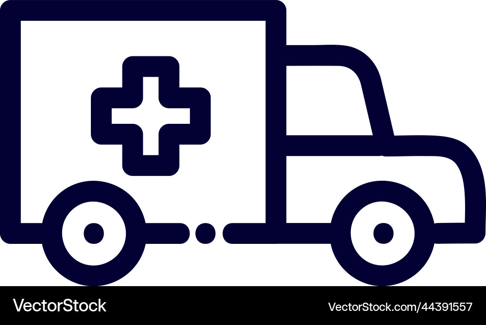 Linear transport ambulance Royalty Free Vector Image