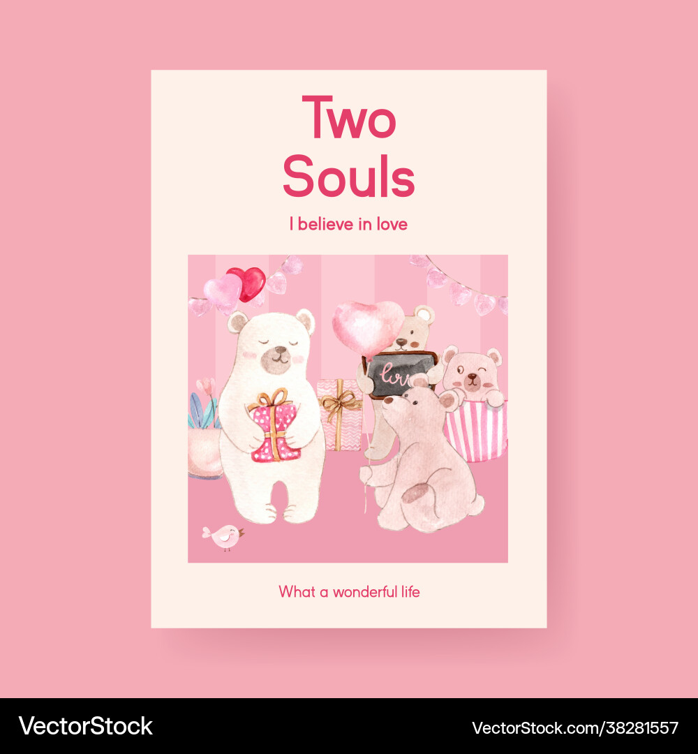 Poster template with loving you concept design Vector Image