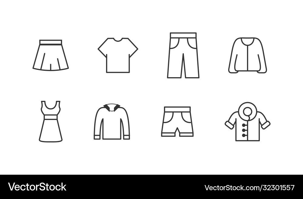 Set clothing icons for websites and apps empty Vector Image