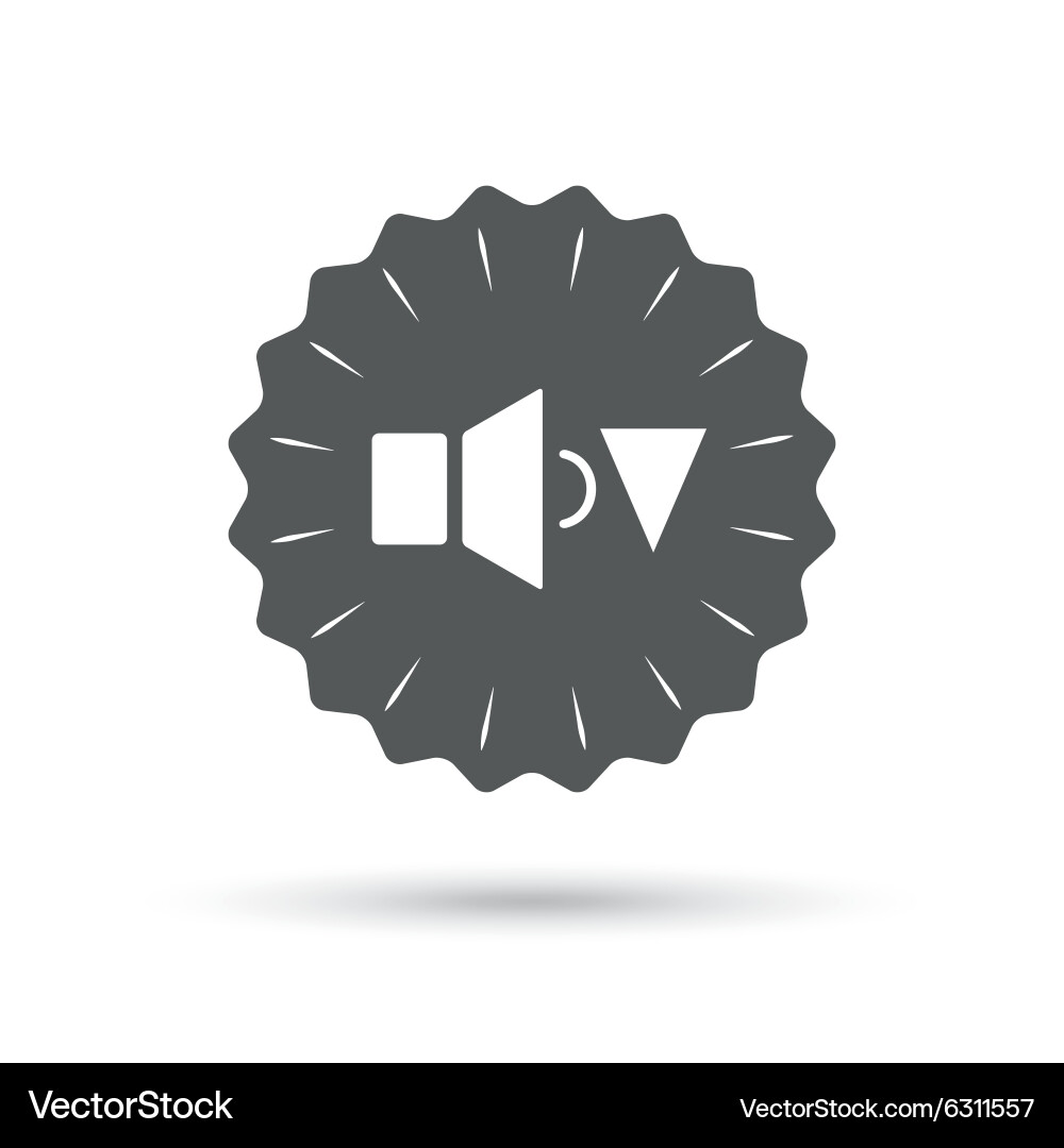 Speaker low volume sign icon sound symbol Vector Image