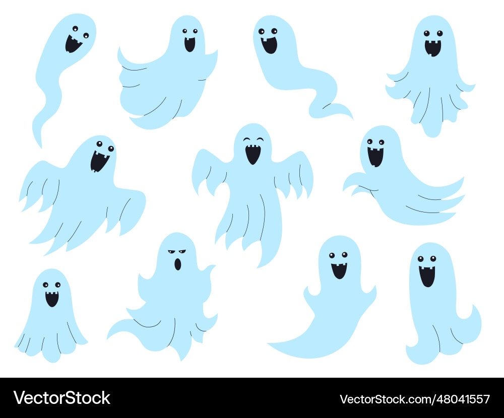 Spooks and ghosts collection i cartoon style Vector Image