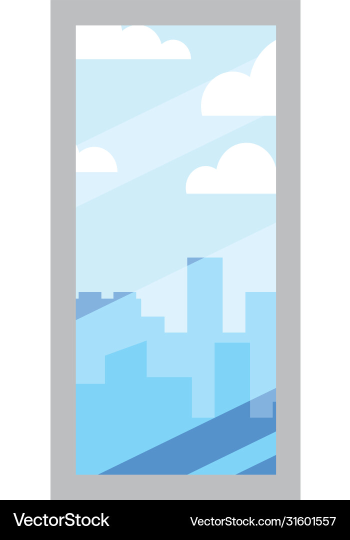 Window with view city buildings design Royalty Free Vector