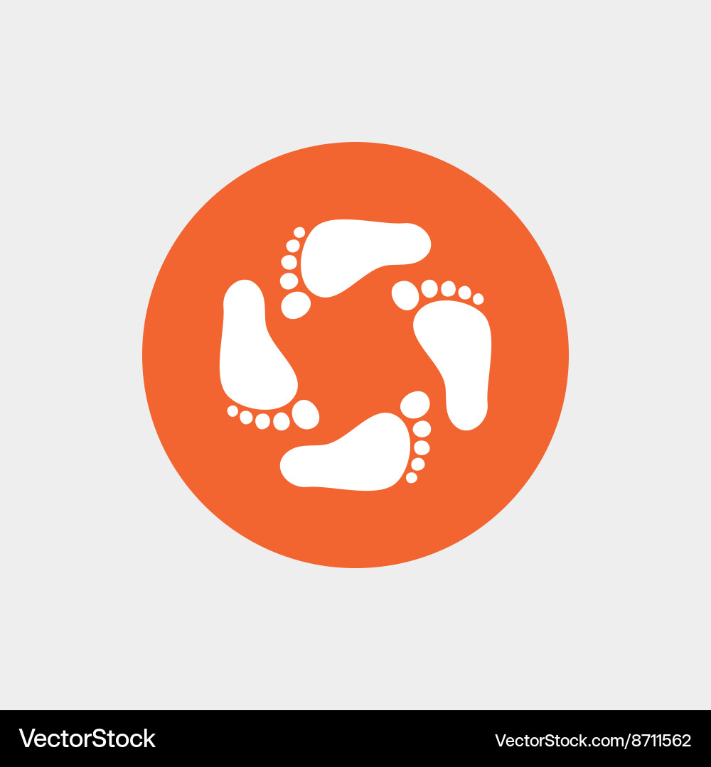 Baby footprints icon child barefoot steps Vector Image
