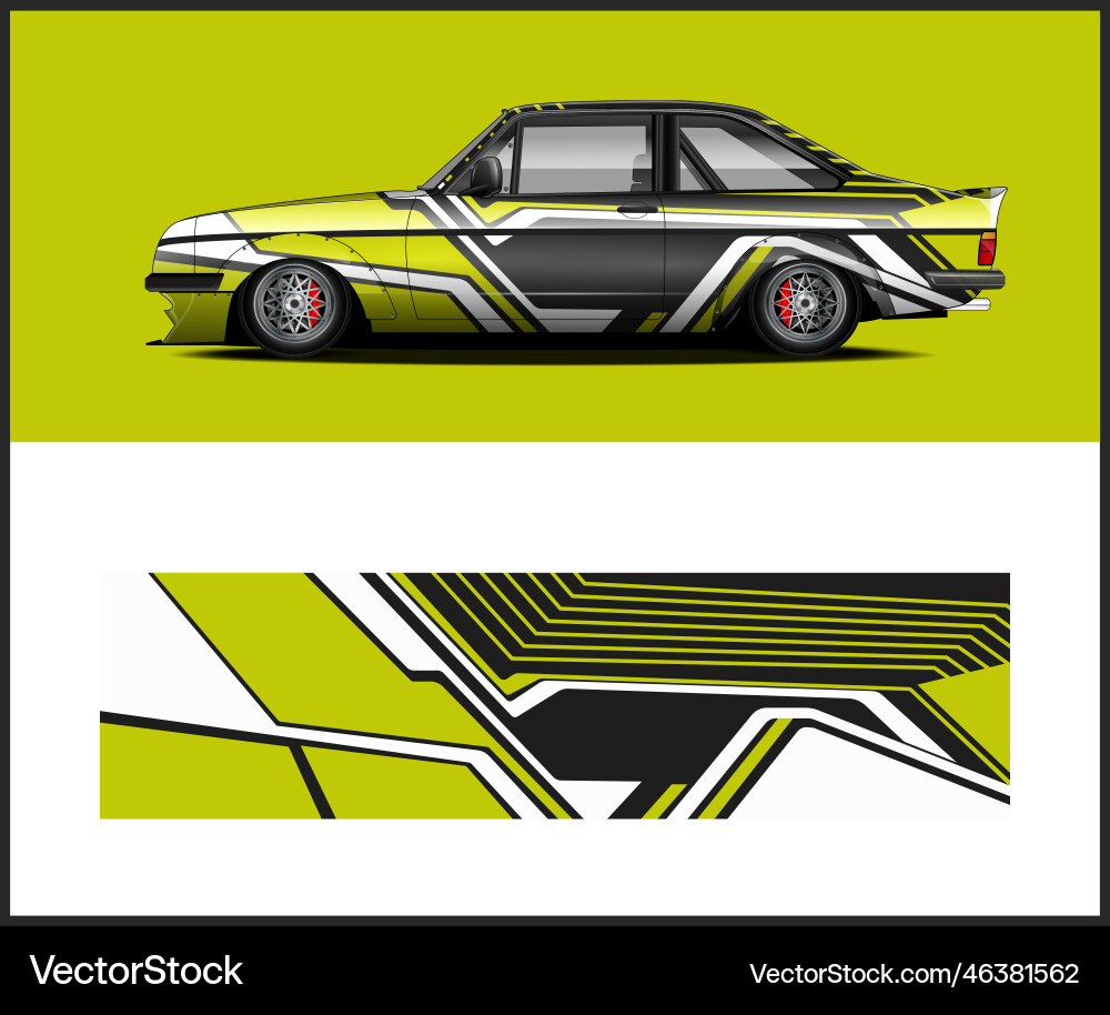 Car decal wrap design for racing wrap Royalty Free Vector