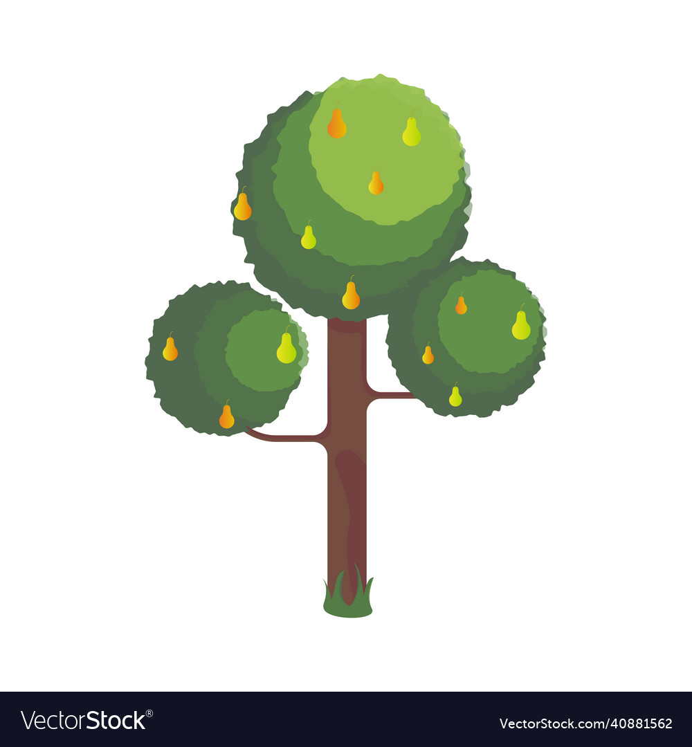 Countryside bubble tree composition Royalty Free Vector