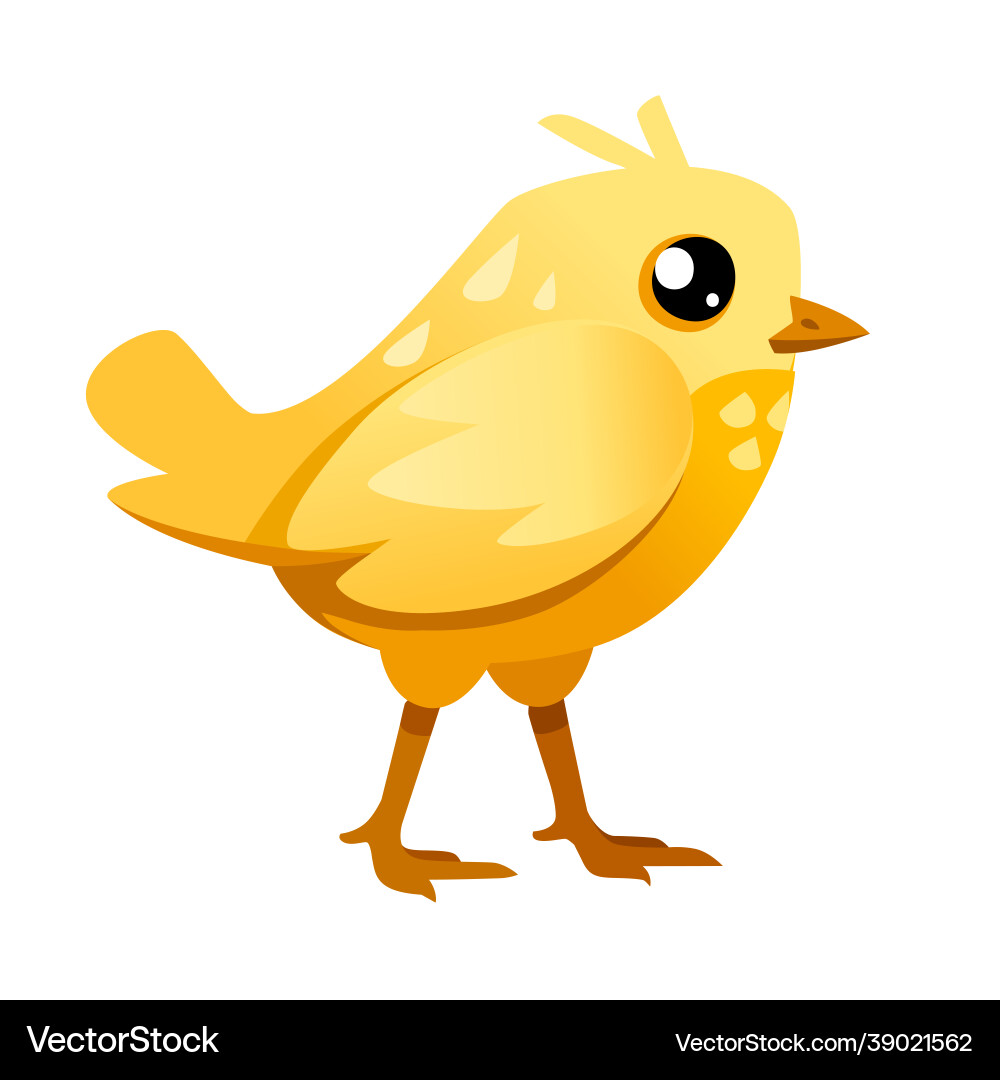 Cute little chick walk side view cartoon Vector Image