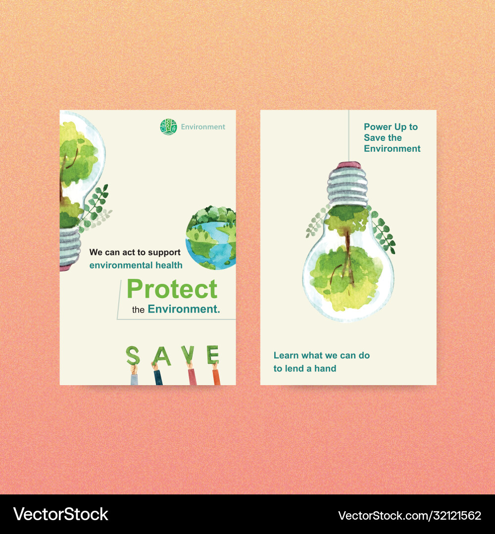Ebook template design for world environment Vector Image