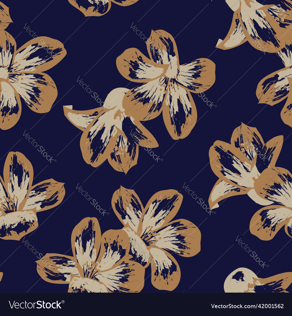 Floral brush strokes seamless pattern design Vector Image