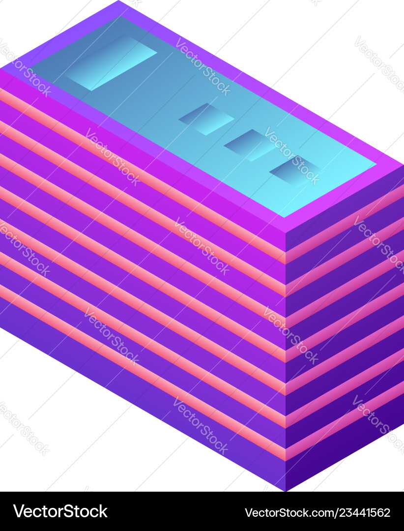 Futuristic building icon isometric style Vector Image