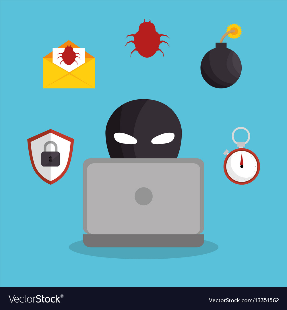 Hacking the system concept icons Royalty Free Vector Image