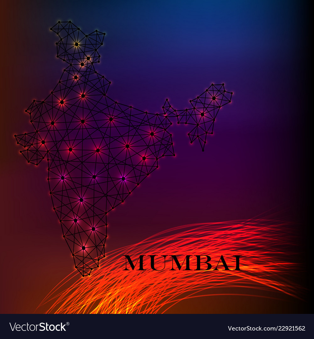 India map of polygonal mosaic lines rays Vector Image India map of polygonal mosaic lines rays Vector Image
