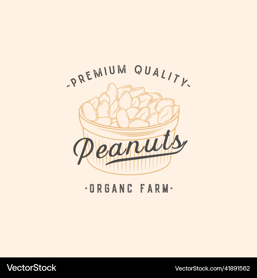 Peanuts abstract sign symbol or logo Royalty Free Vector
