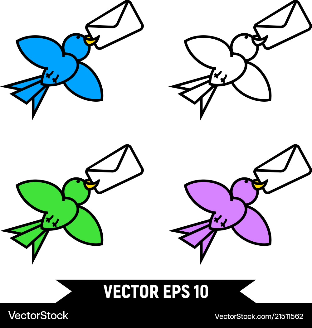 Set of post birds logo Royalty Free Vector Image