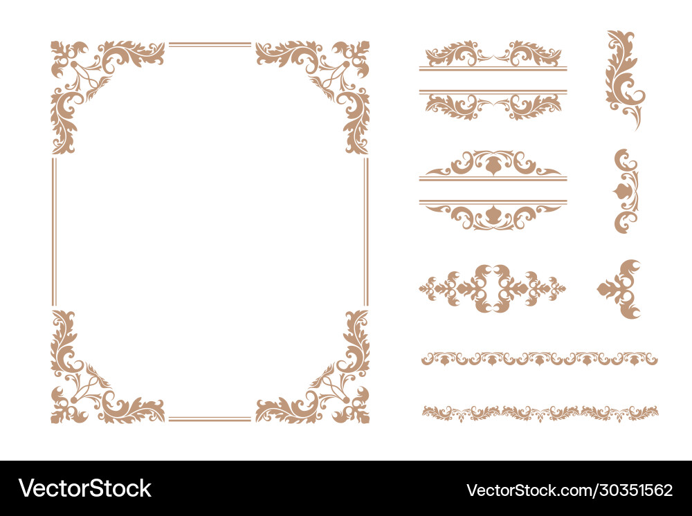 Set various luxury vintage ornament frame Vector Image