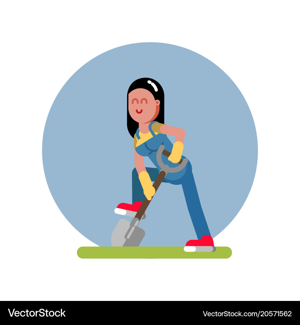 Woman digging the ground Royalty Free Vector Image