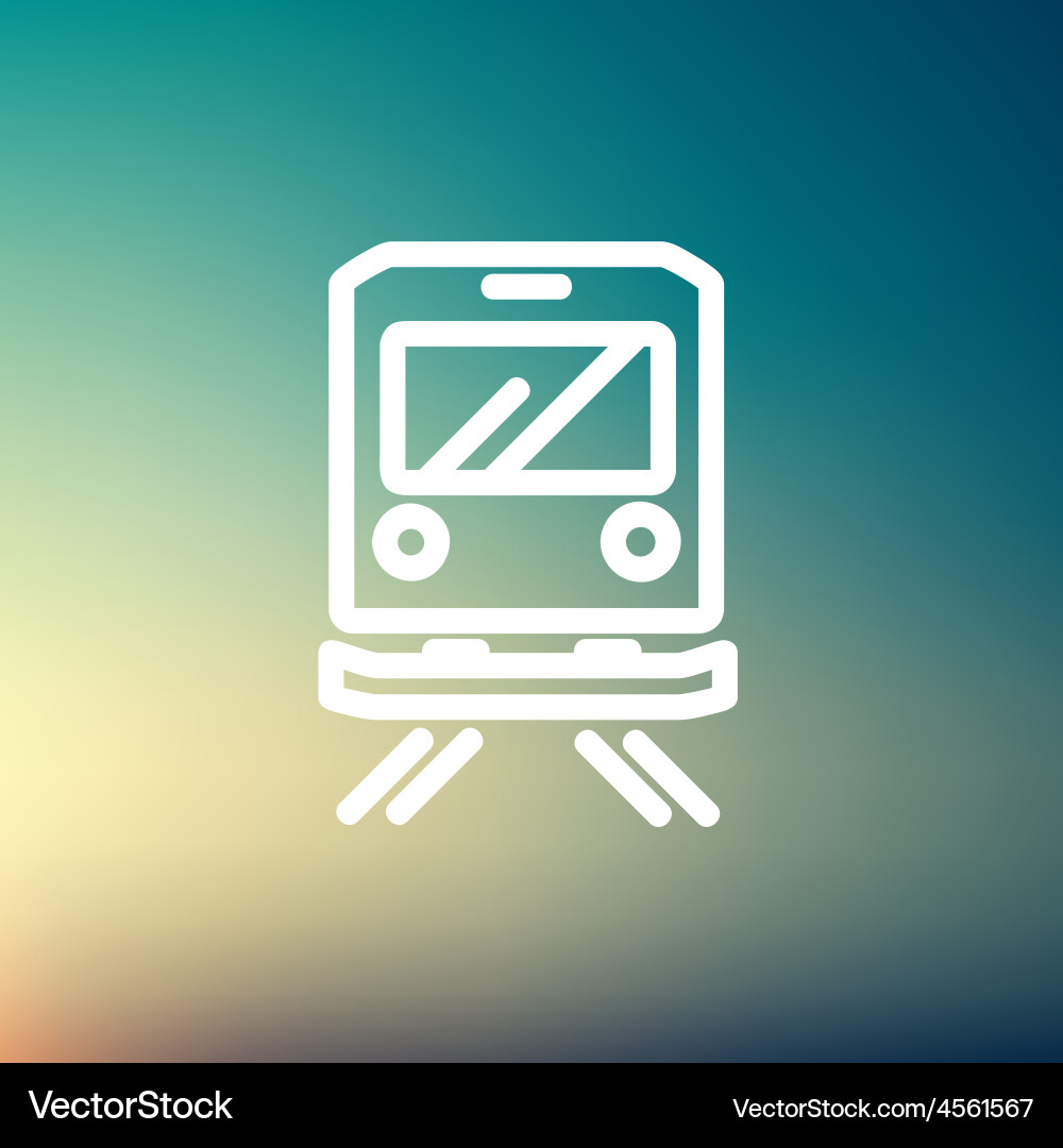 Back view of the train thin line icon Royalty Free Vector