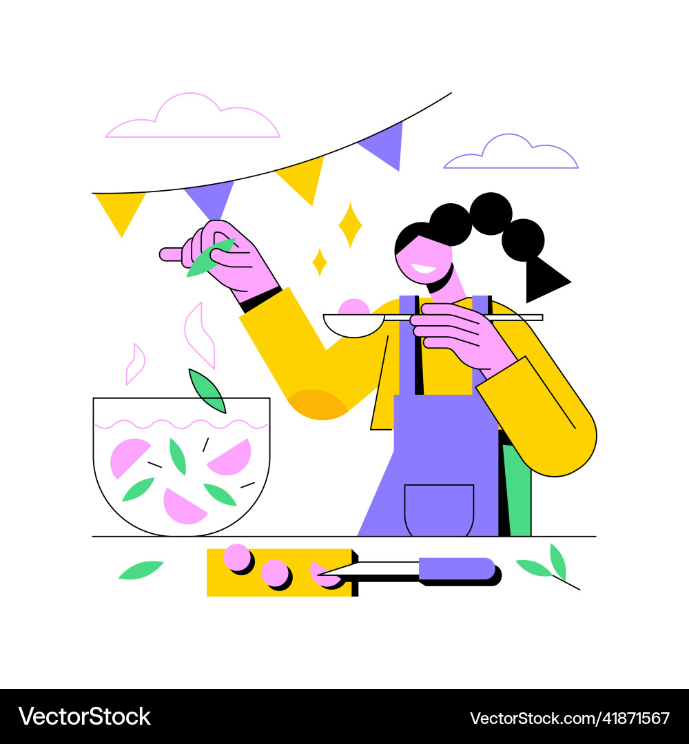 Cooking camp abstract concept Royalty Free Vector Image