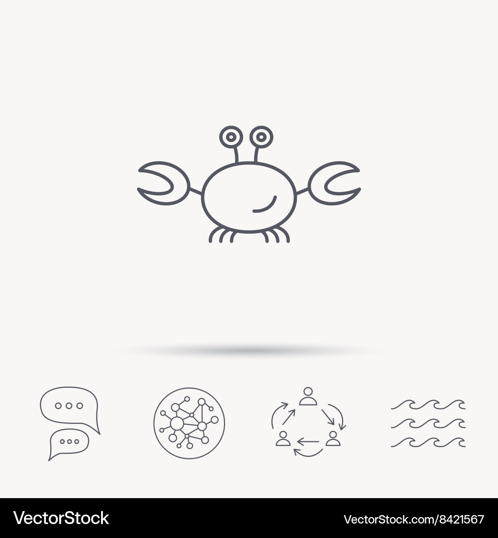 Crab icon cancer shellfish sign Royalty Free Vector Image