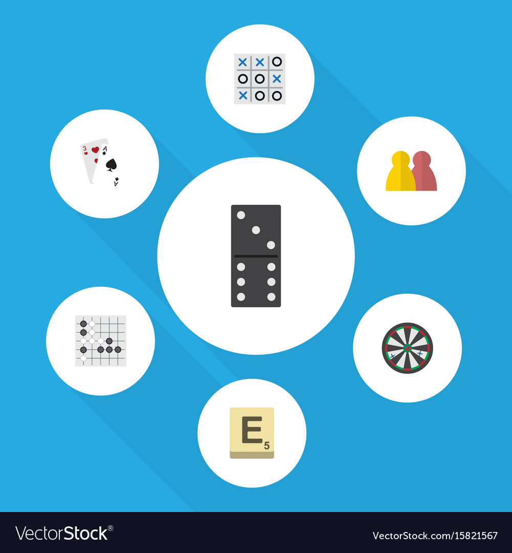 Flat icon games set of ace people bones game Vector Image