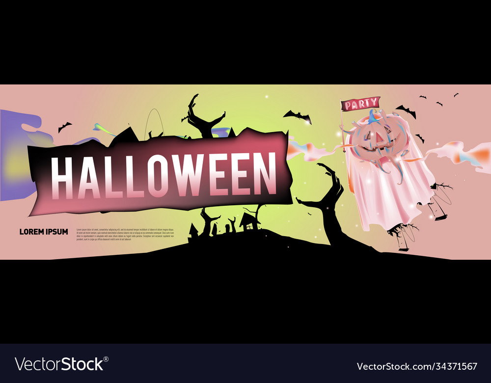 Halloween pumpkins for poster and banner Vector Image