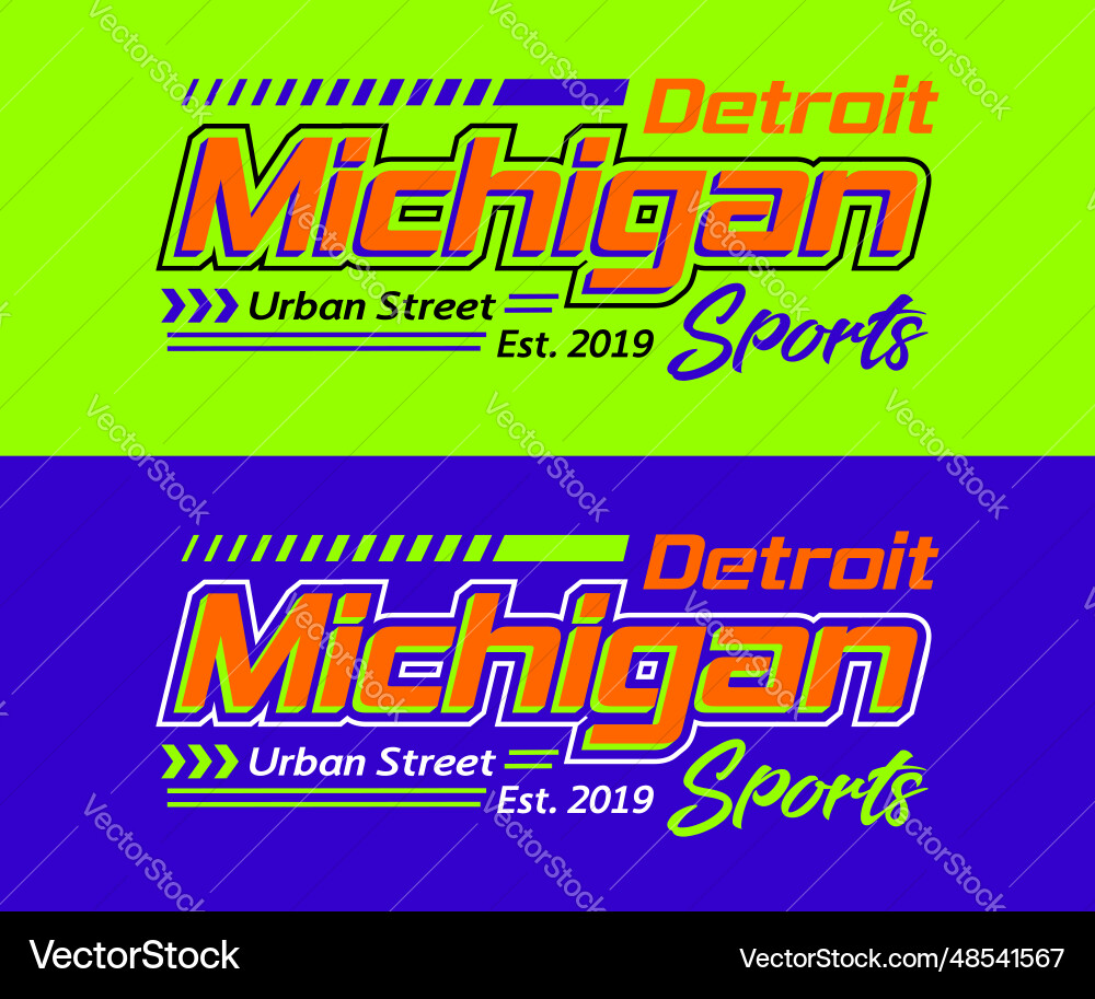 Michigan city racing typeface Royalty Free Vector Image