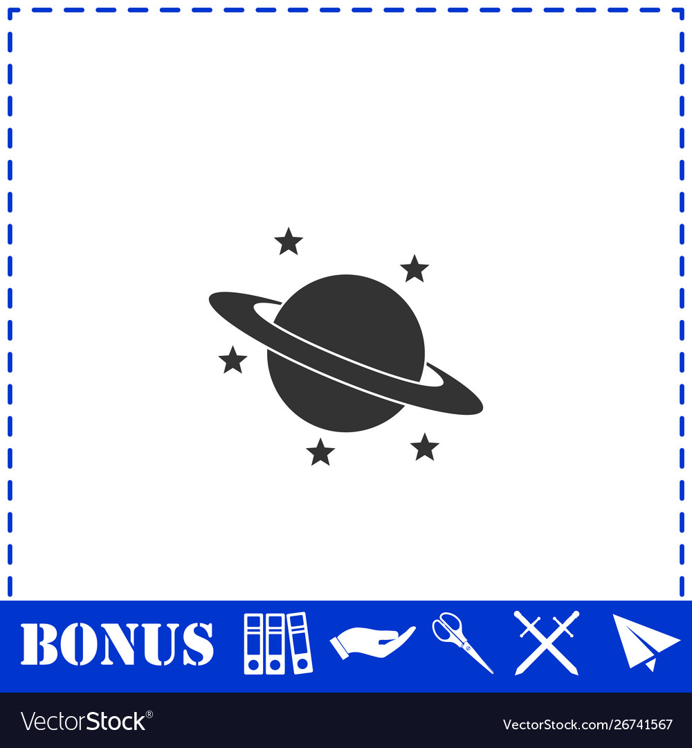 Planet icon flat Royalty Free Vector Image - VectorStock