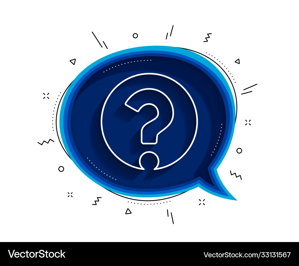 Question mark line icon support help sign Vector Image