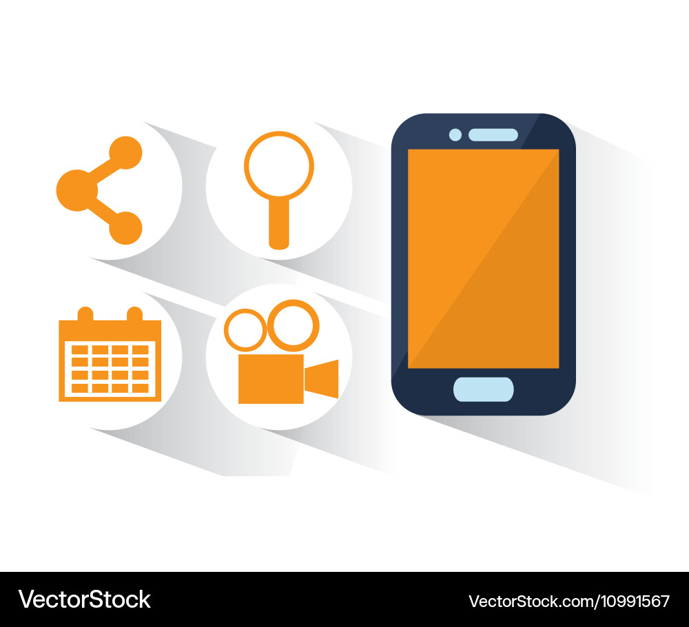 Smartphone and social media design Royalty Free Vector Image