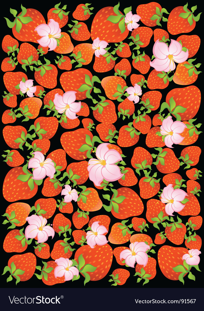 Strawberry pattern Royalty Free Vector Image - VectorStock
