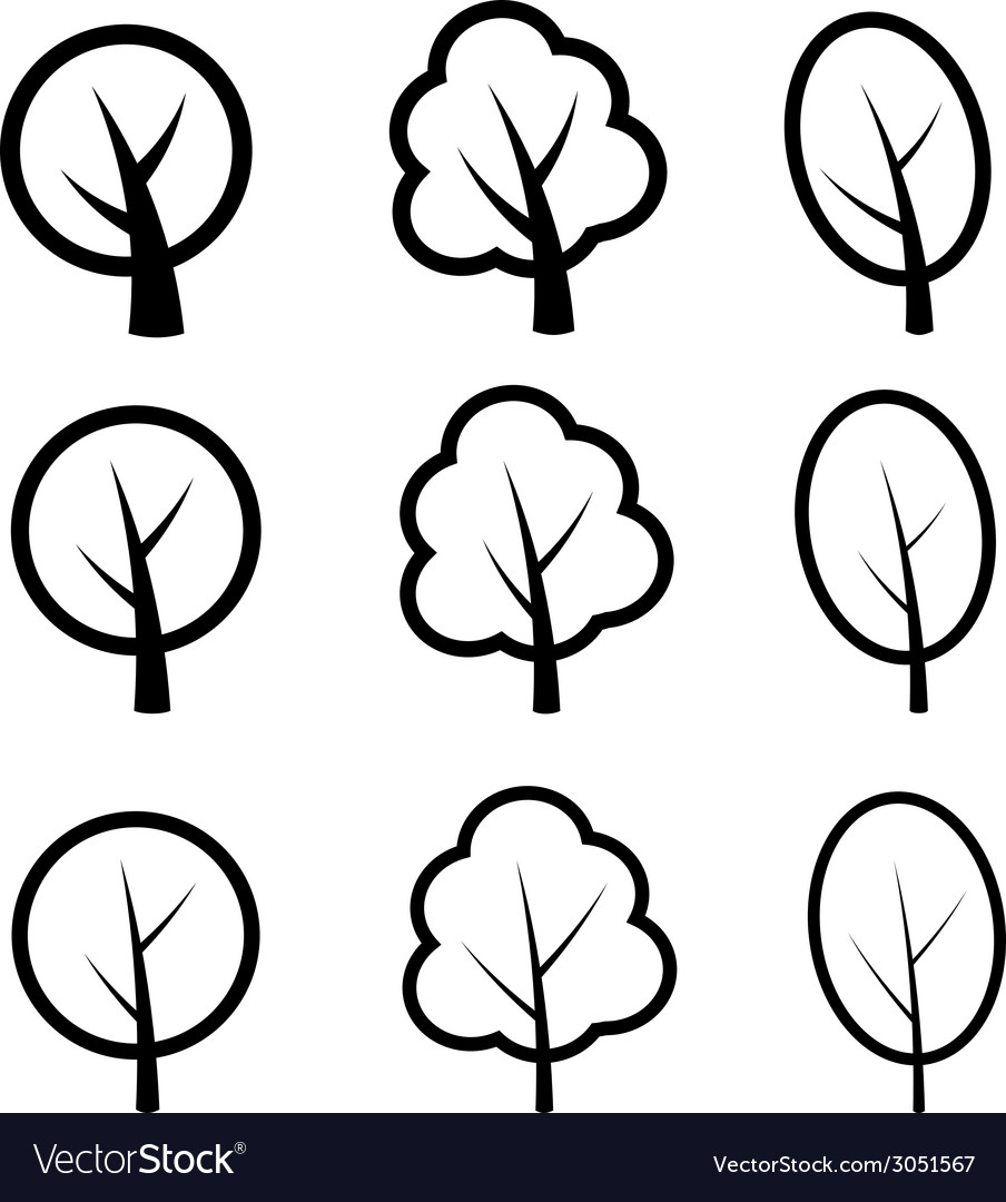Tree symbols Royalty Free Vector Image - VectorStock