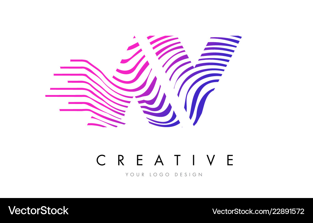 Av a v zebra lines letter logo design Royalty Free Vector