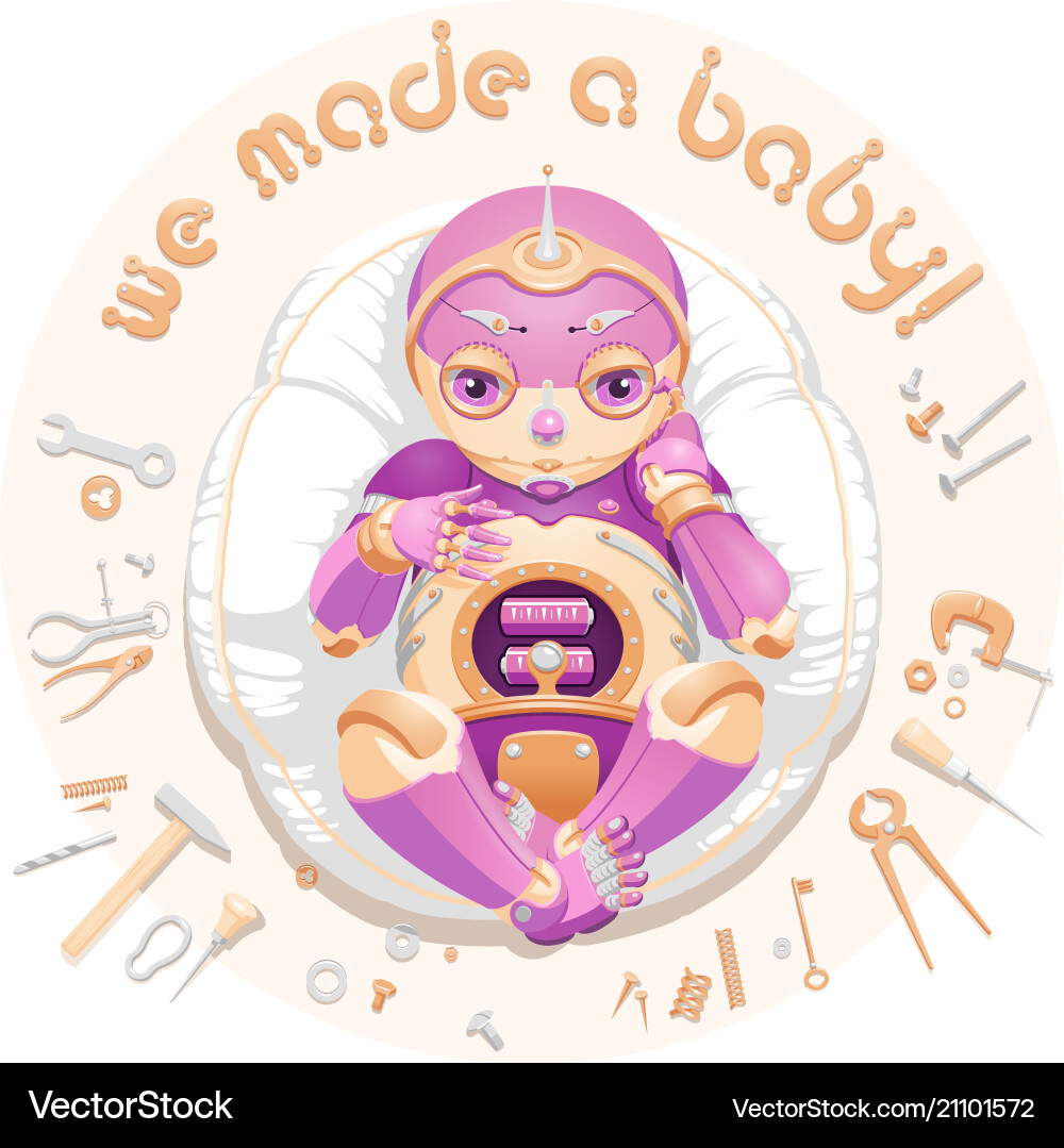 Baby-robot girl Royalty Free Vector Image - VectorStock