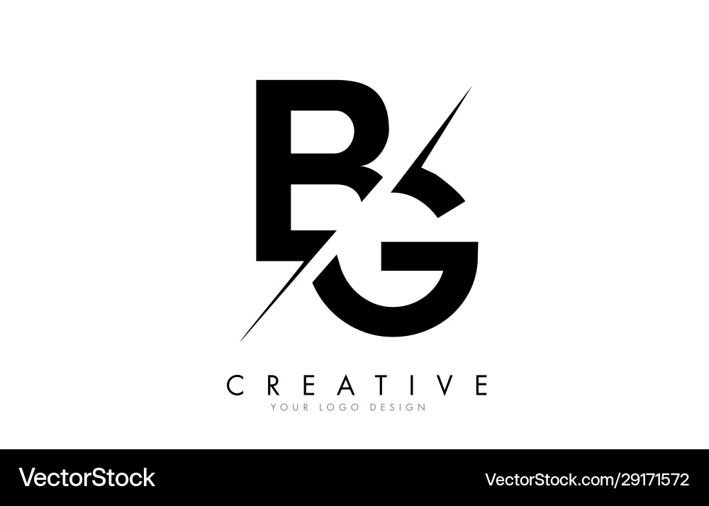 Bg b g letter logo design with a creative cut Vector Image