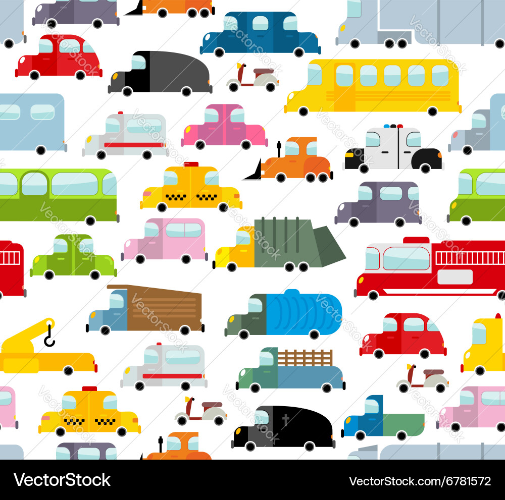 Car seamless pattern background of transport Vector Image