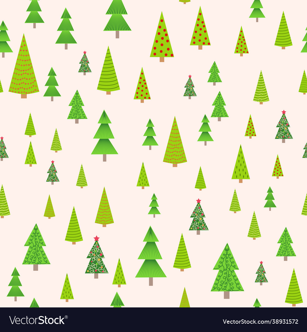 Christmas seamless pattern with trees Royalty Free Vector
