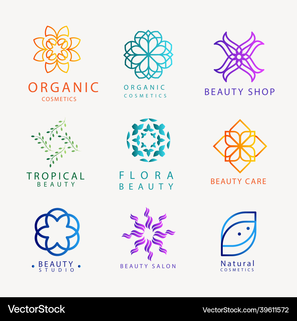 Colorful wellness spa logo gradient modern design Vector Image