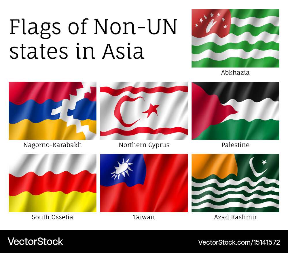 Flags of non-un states Royalty Free Vector Image