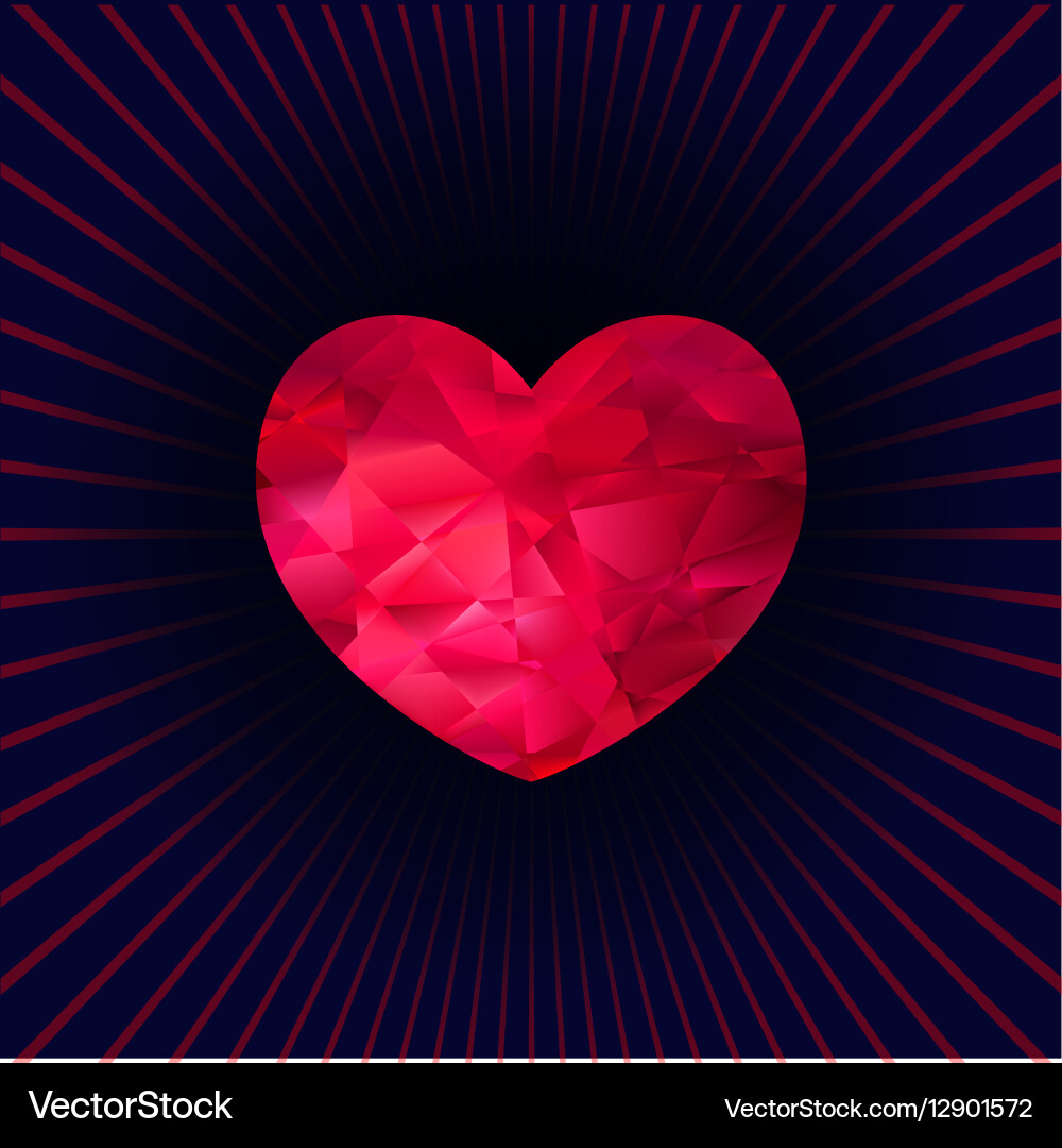 Heart made of triangles Royalty Free Vector Image