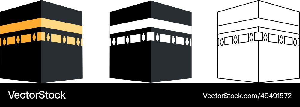 Kaaba design collection set the or kabah Vector Image