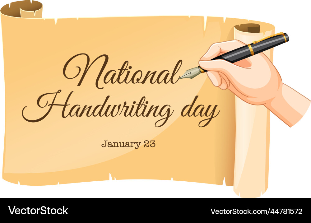 National handwriting day banner design Royalty Free Vector