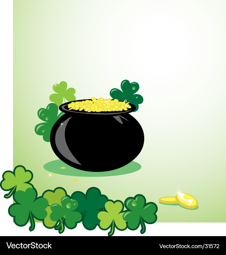 Pot of gold Royalty Free Vector Image - VectorStock