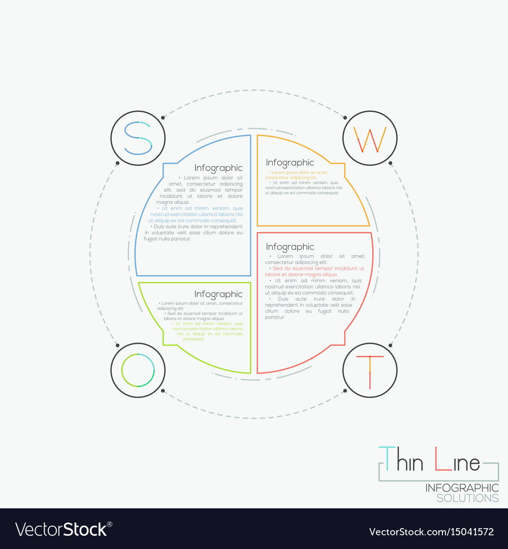 Swot-analysis structured planning method concept Vector Image